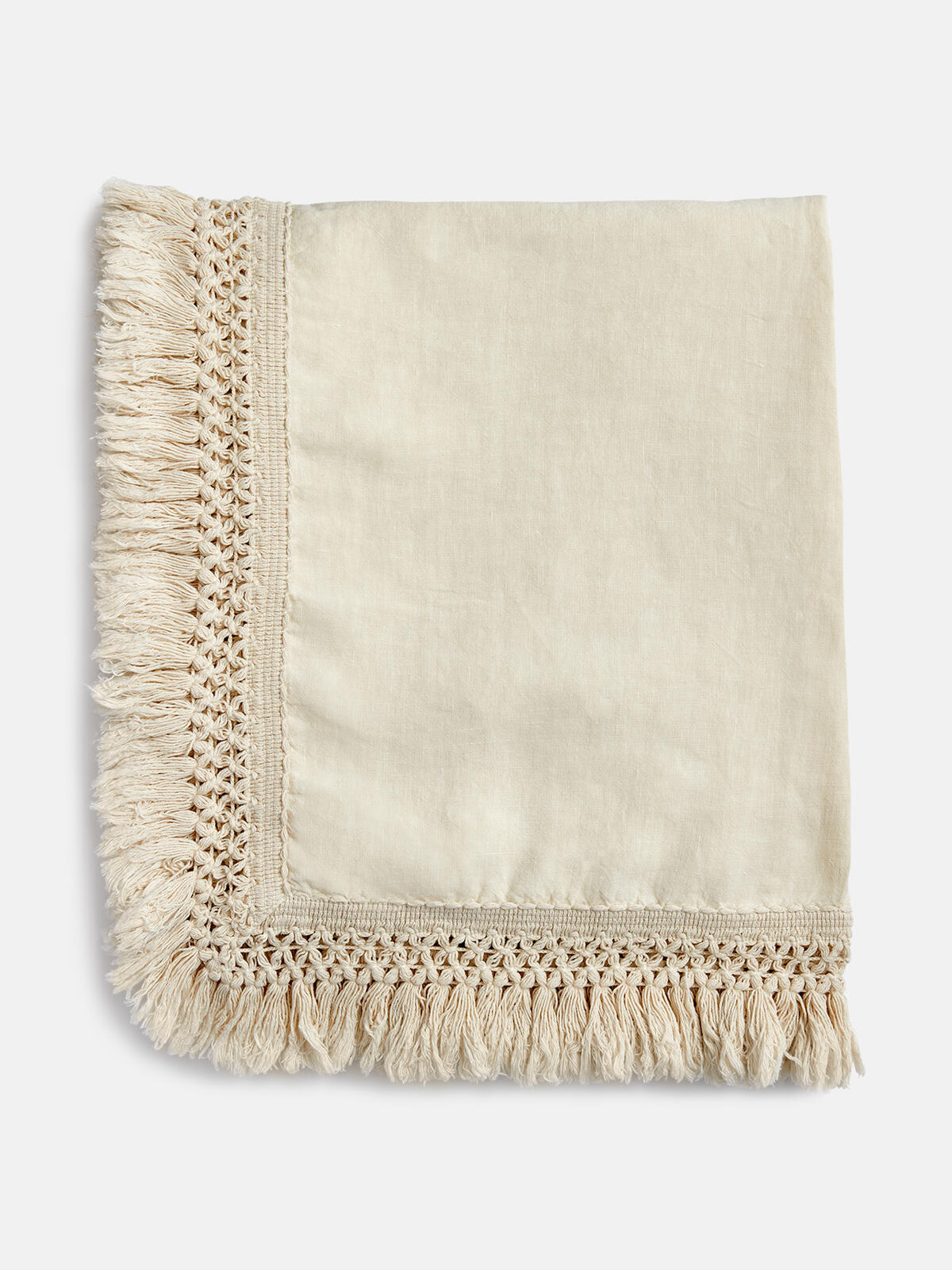 Rosa Linen Tablecloth 170 x 250cm, Parchment - Soho Home