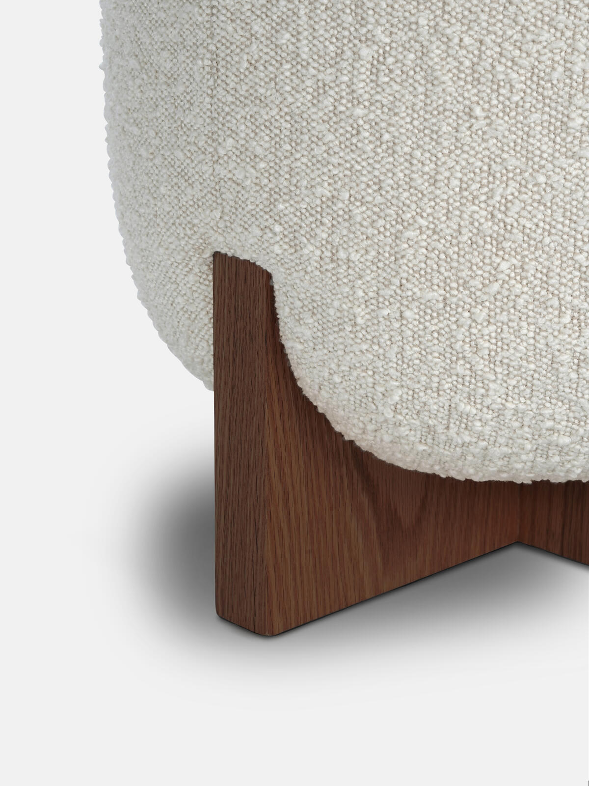 Eldon Stool, Walnut, Boucle - Soho Home