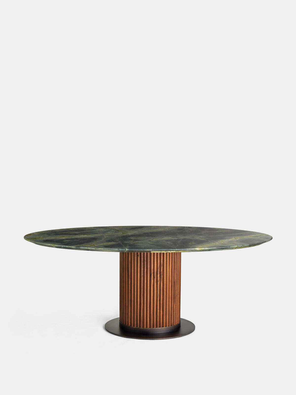 Murcell Oval Dining Table, Brazilian Green Marble, Prominent - Soho Home