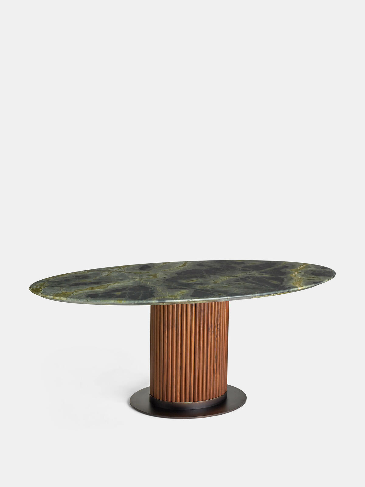 Murcell Oval Dining Table, Brazilian Green Marble, Prominent - Soho Home