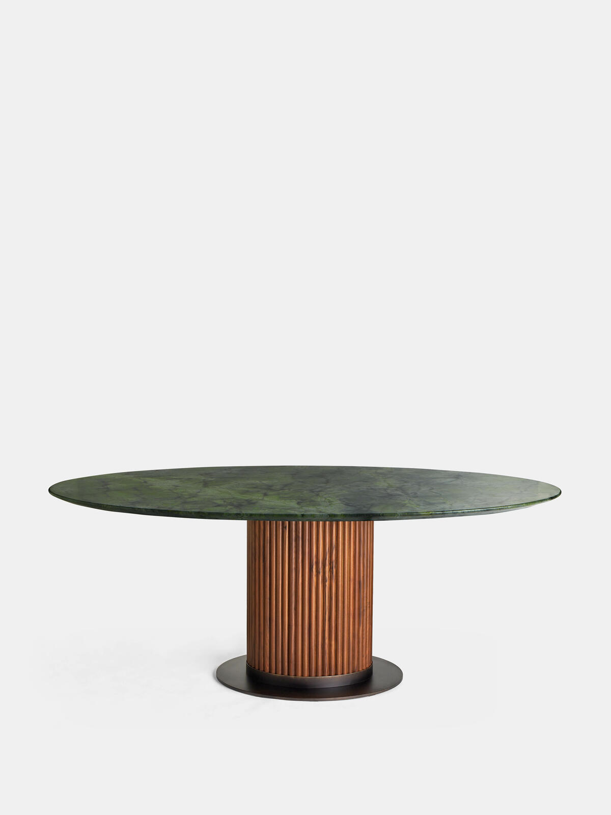 Murcell Oval Dining Table, Brazilian Green Marble, Diffused - Soho Home