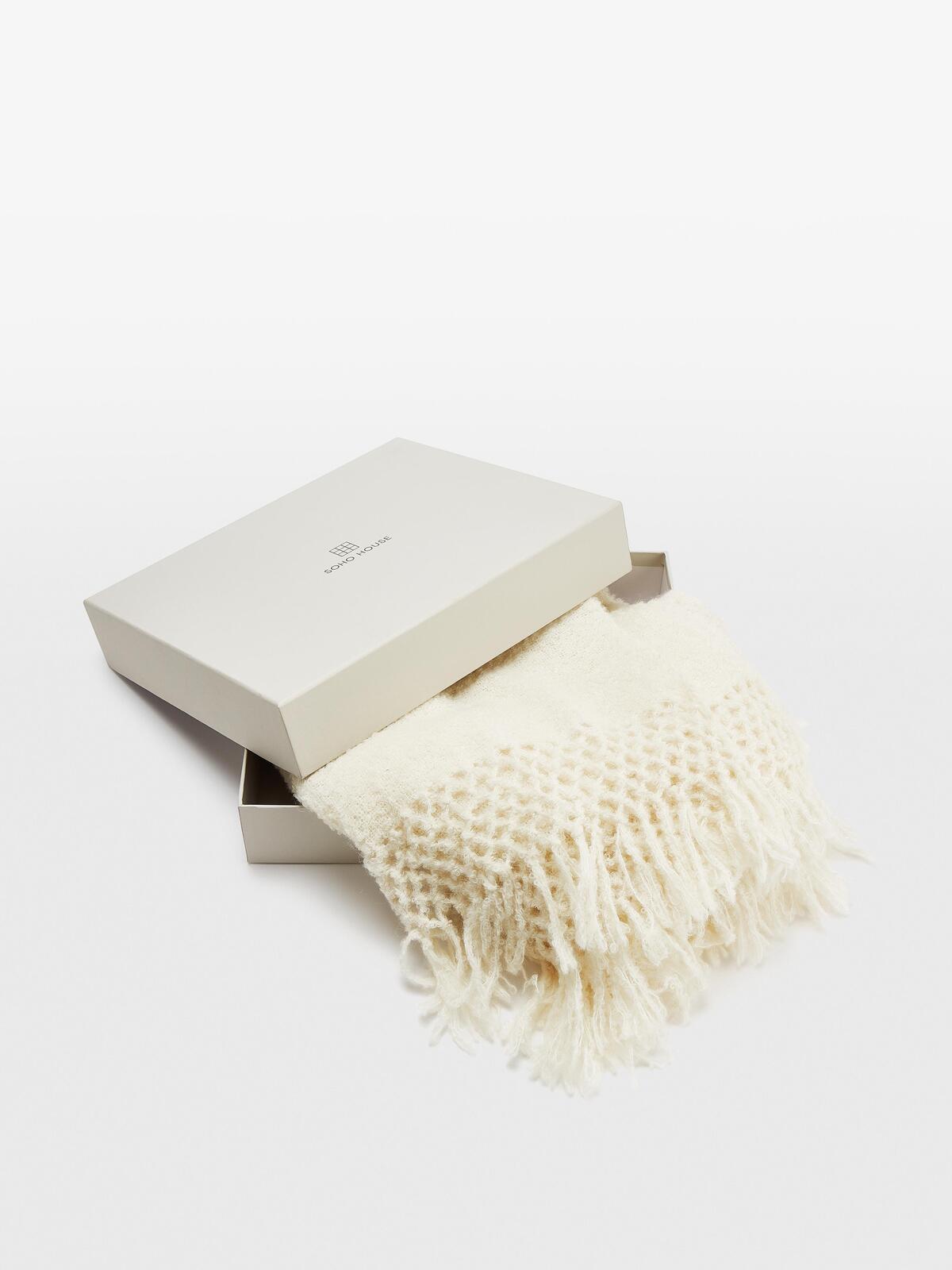 Aurora Alpaca Boucle Throw, Cream, US - Soho Home