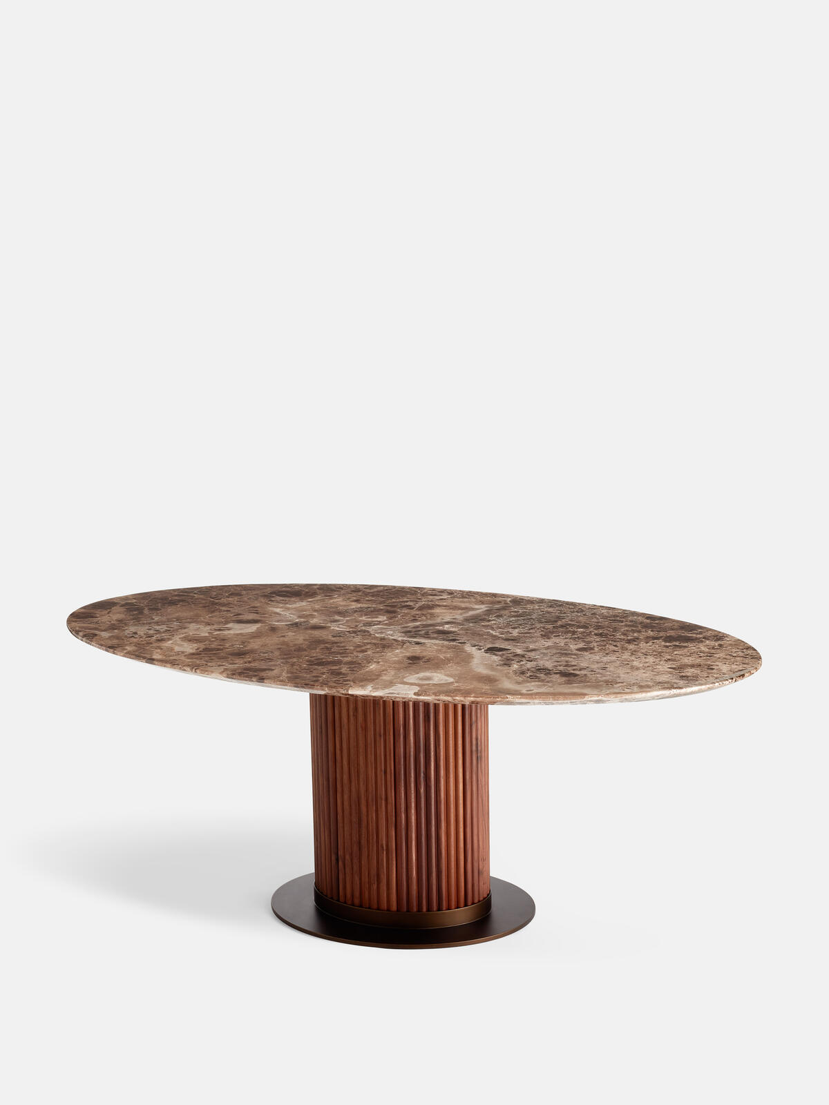 Murcell Oval Dining Table, Dark Emperador Marble - Soho Home