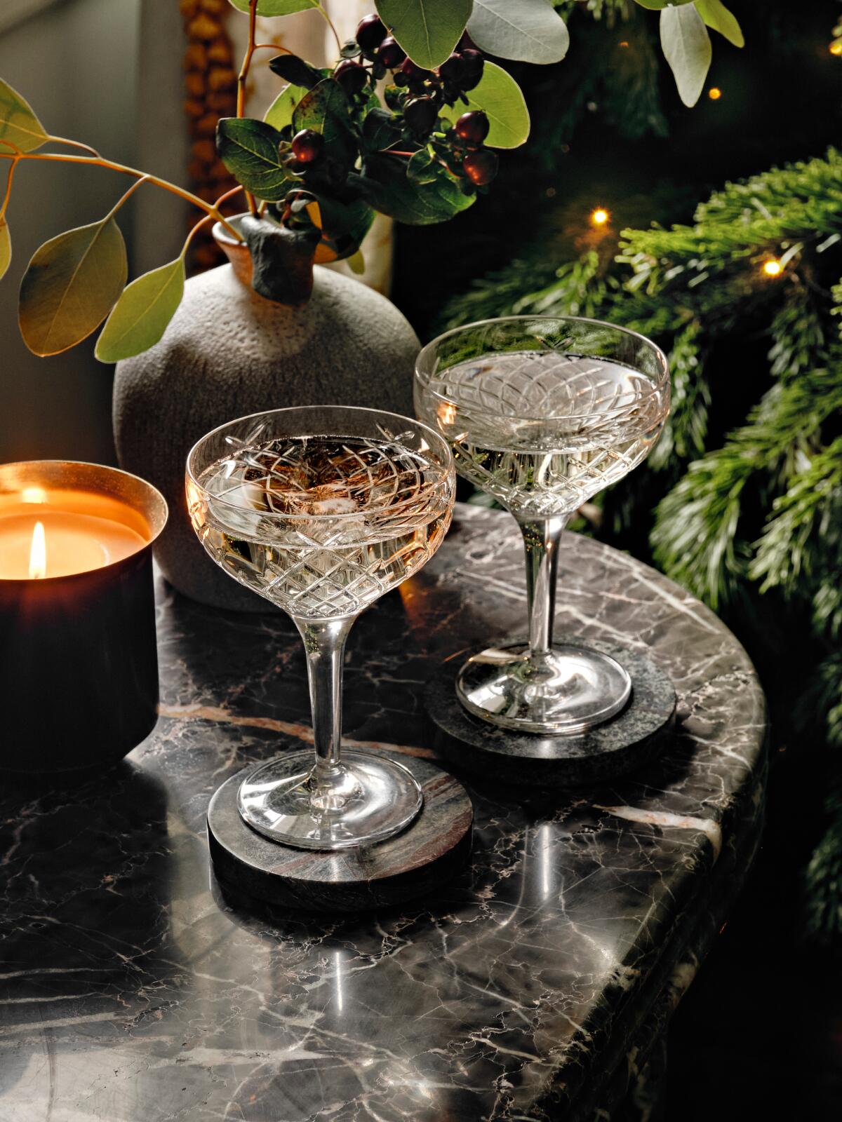 Barwell Cut Crystal Champagne Coupe, Set of Four - Soho Home