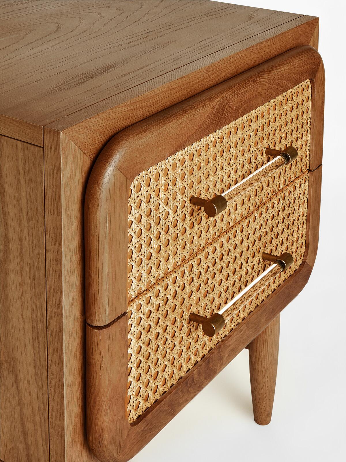 Oscar Cane & Oak Bedside Table - Soho Home
