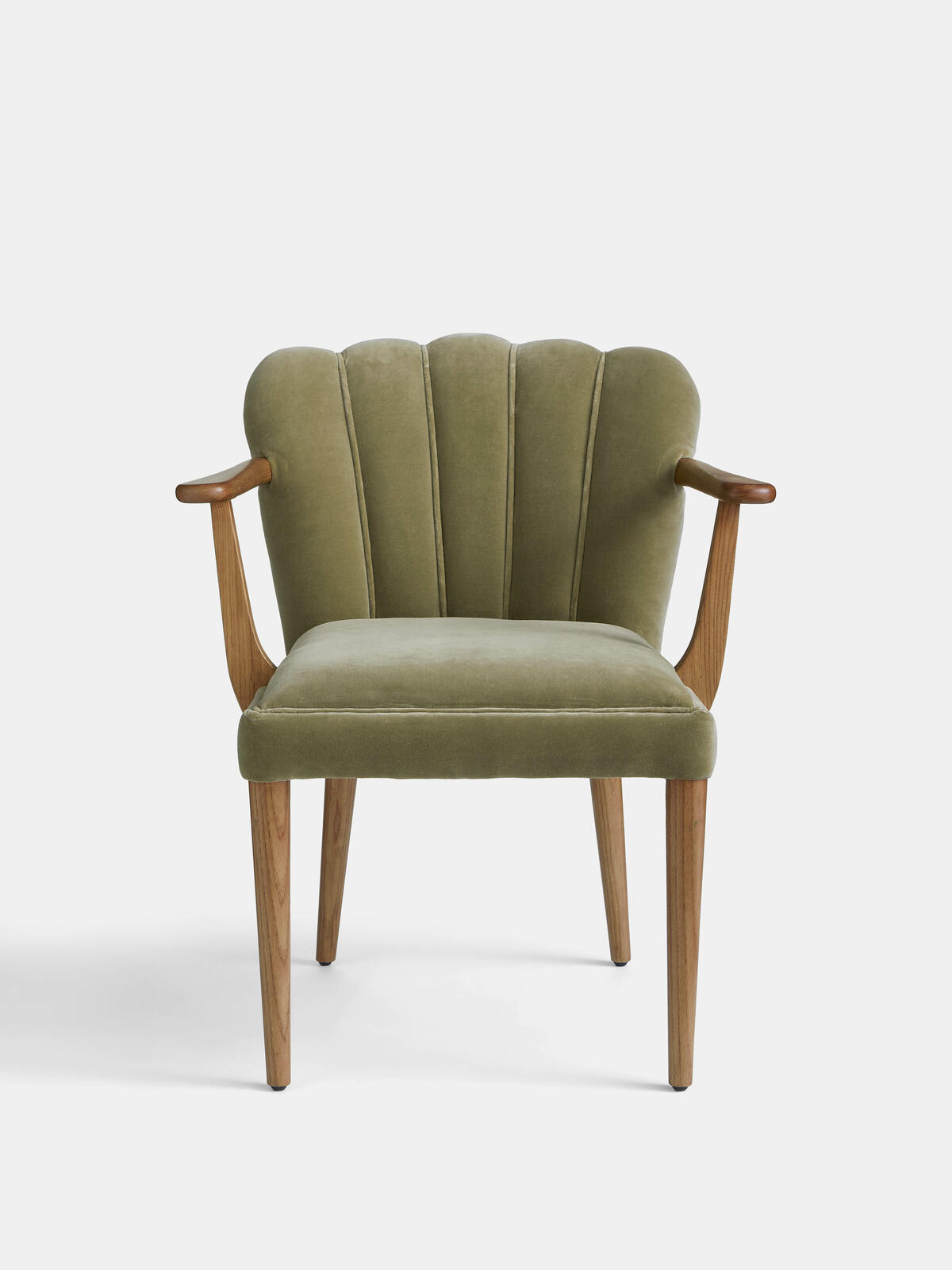 Mae Dining Chair, Velvet, Lichen, US - Soho Home