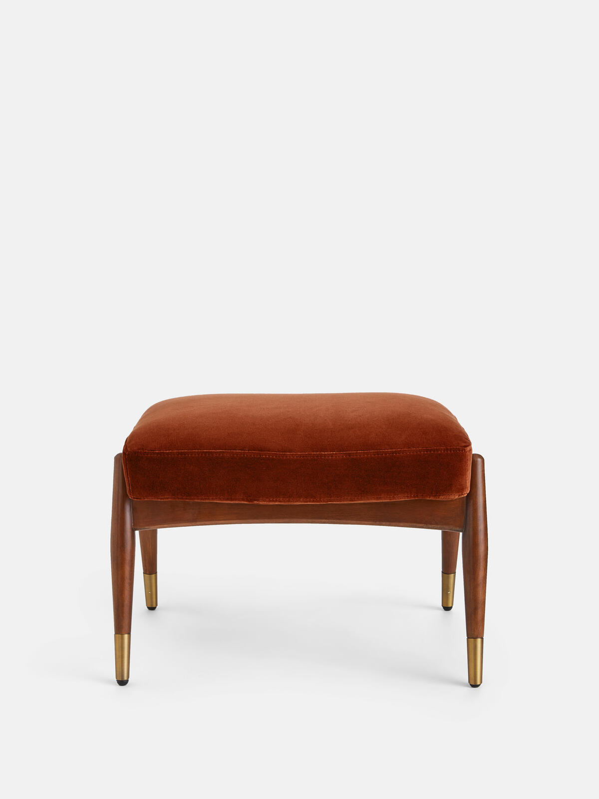 Theodore Footstool, Velvet, Rust - Soho Home