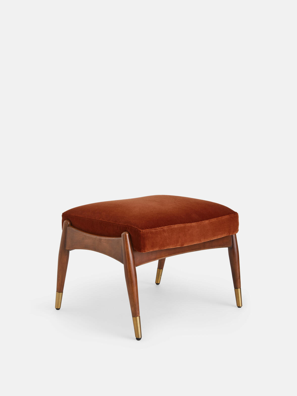 Theodore Footstool, Velvet, Rust - Soho Home