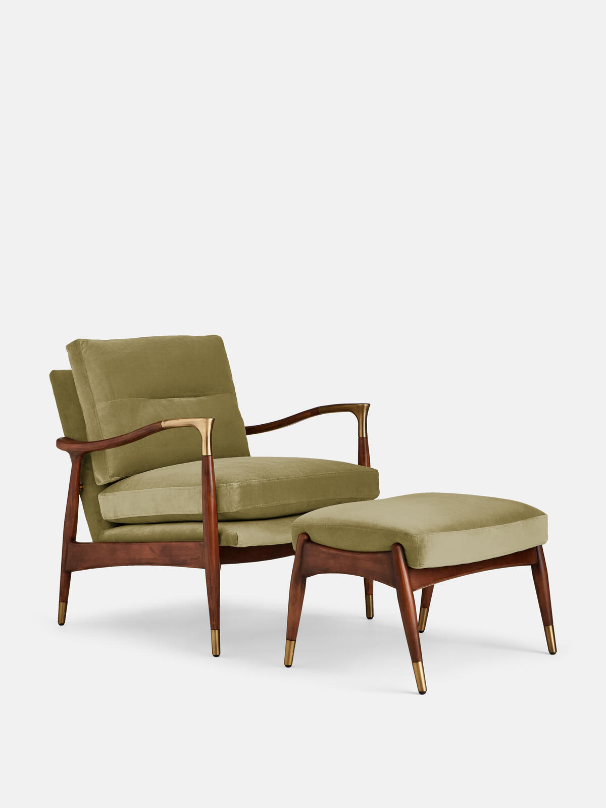 Theodore Armchair, Velvet, Lichen - Soho Home