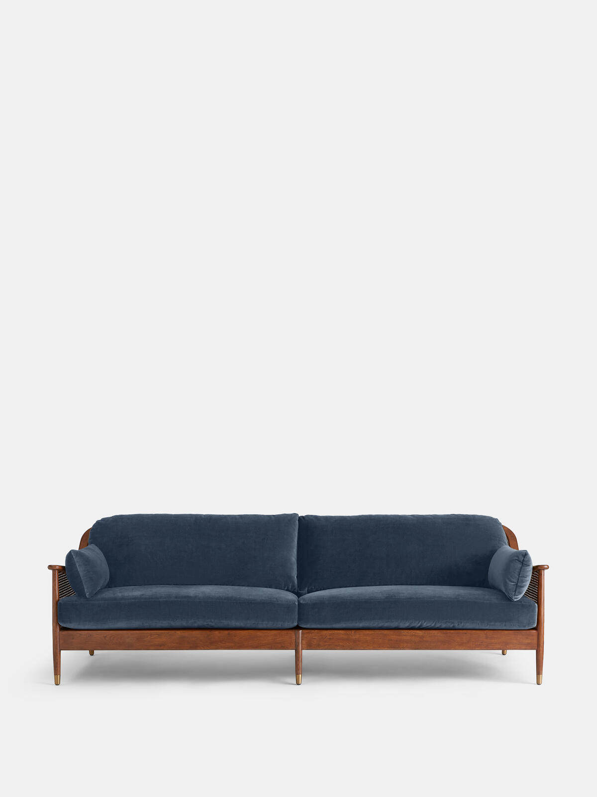 Atlanta Four Seater Sofa, Velvet, Grey Blue - Soho Home