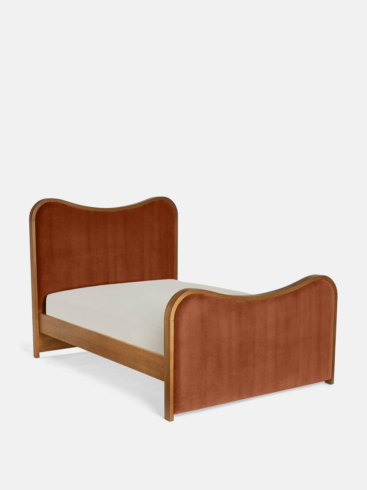 Lawrence Bed, King, Velvet, Rust - Soho Home