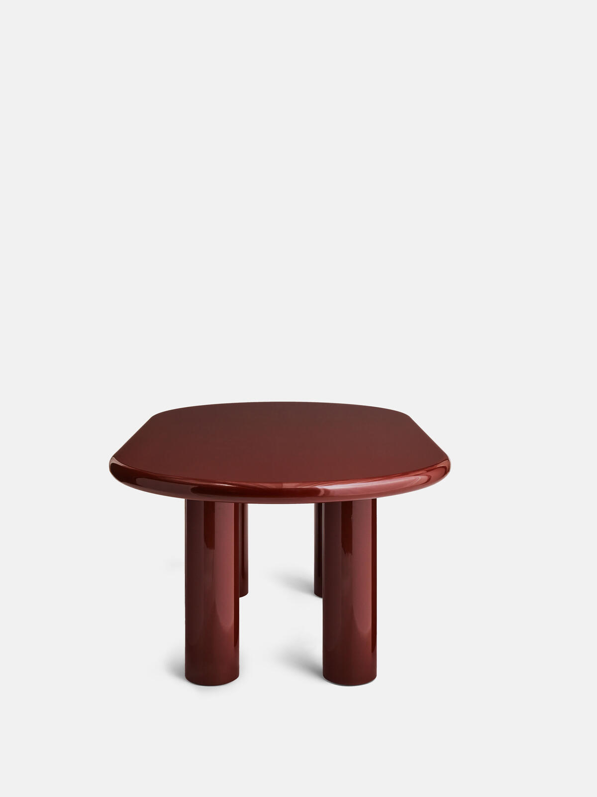 Geona Dining Table, High Gloss Lacquer, Bordeaux - Soho Home