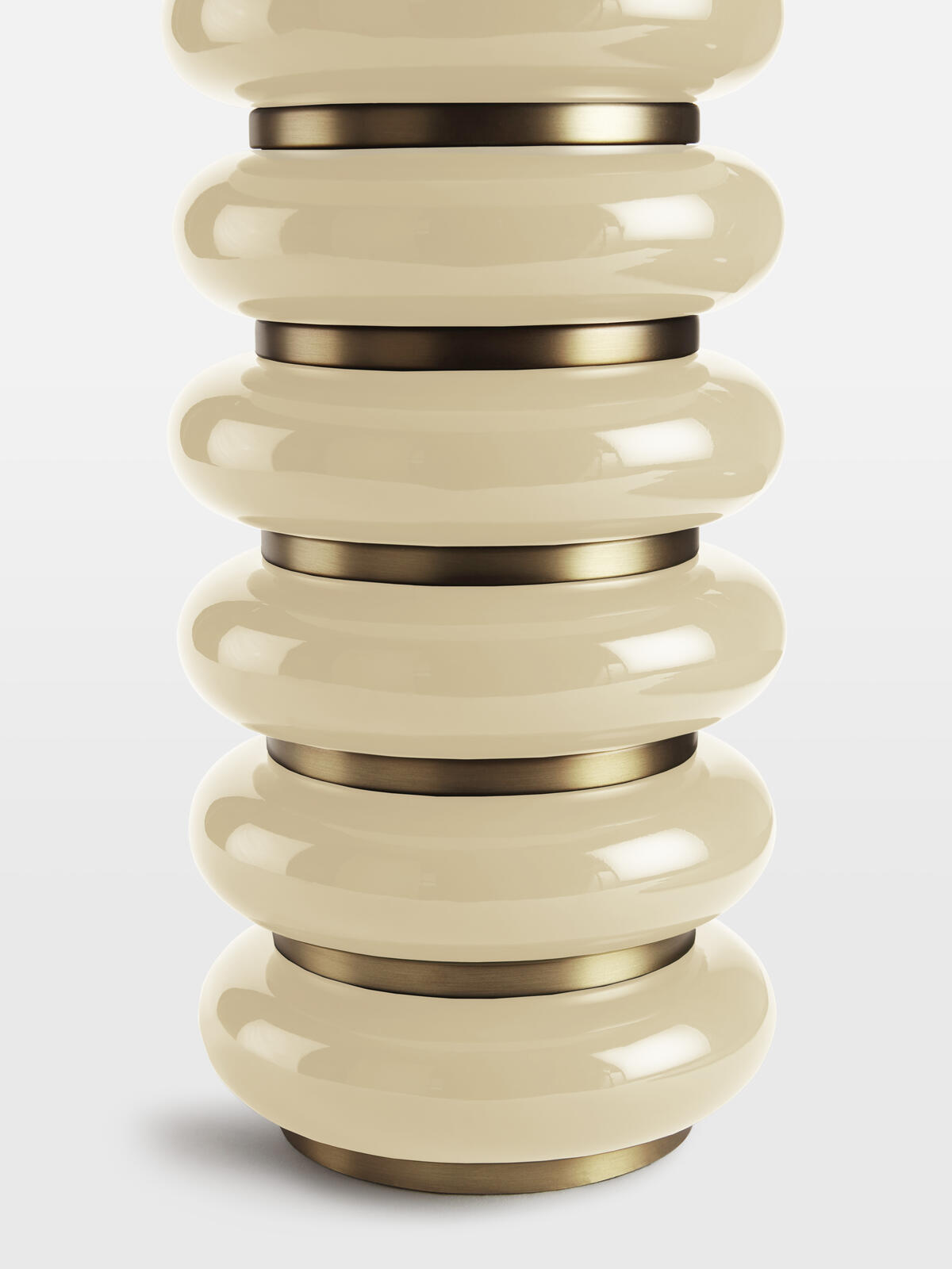 Greyson Table Lamp, High Gloss Lacquer, Cream, US - Soho Home