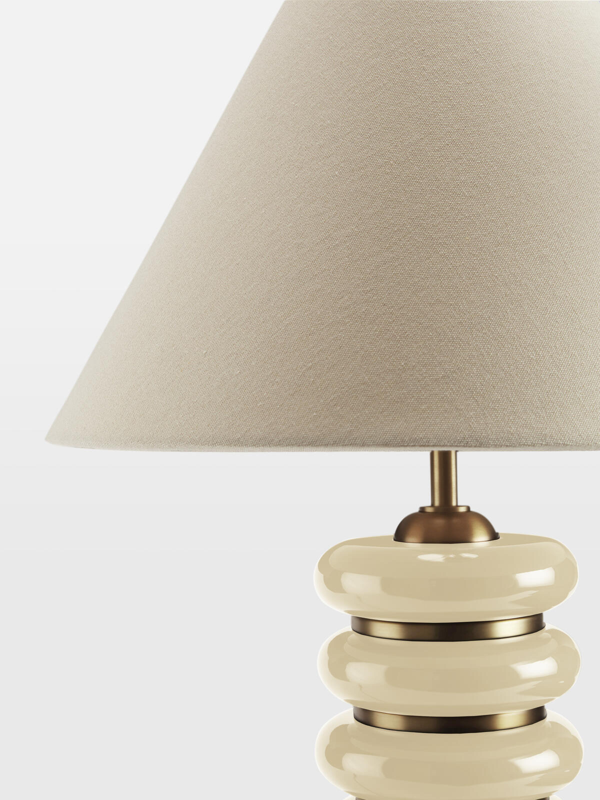 Greyson Table Lamp, High Gloss Lacquer, Cream - Soho Home
