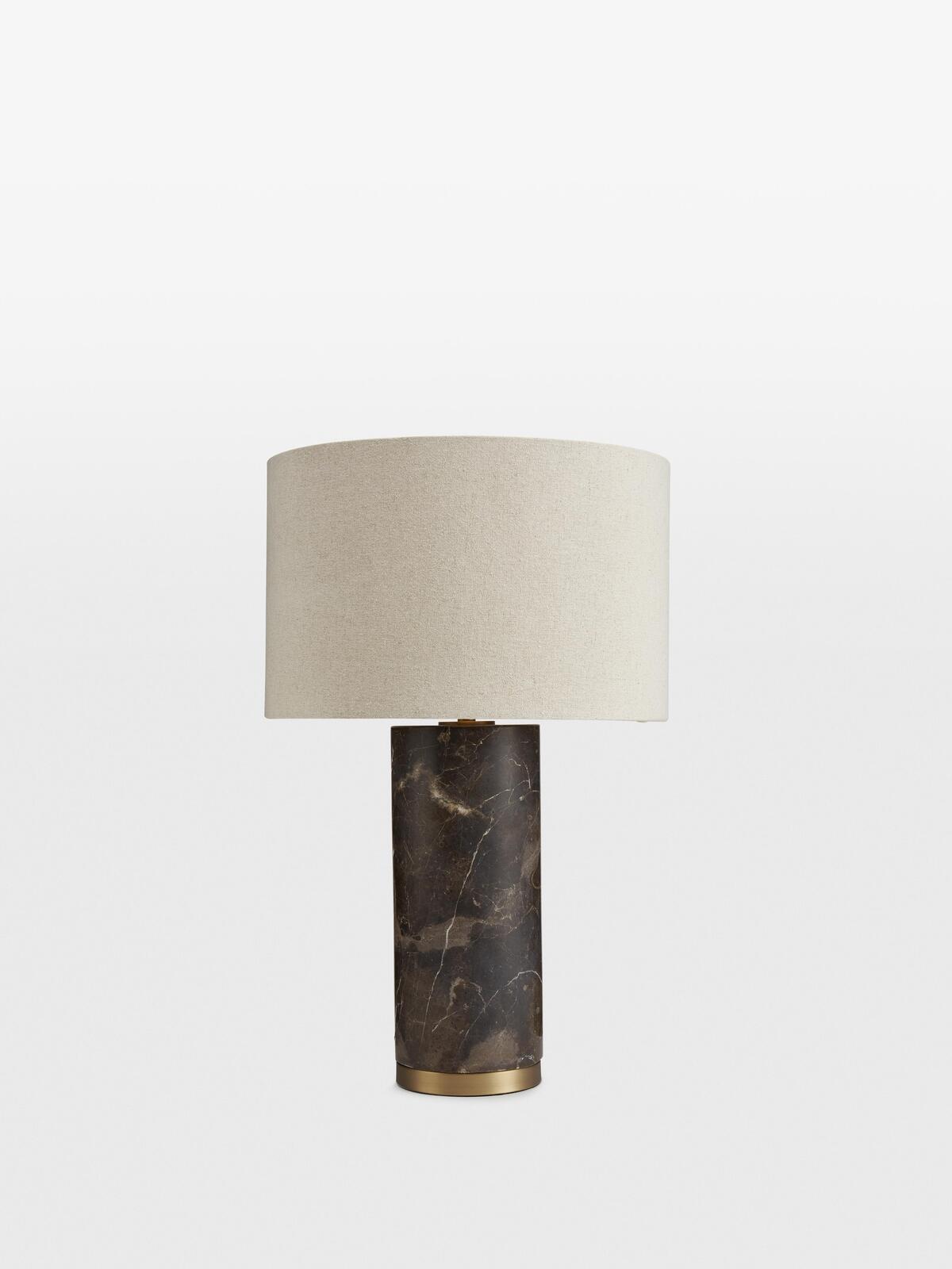 Remi Stone Table Lamp, Brown, US - Soho Home