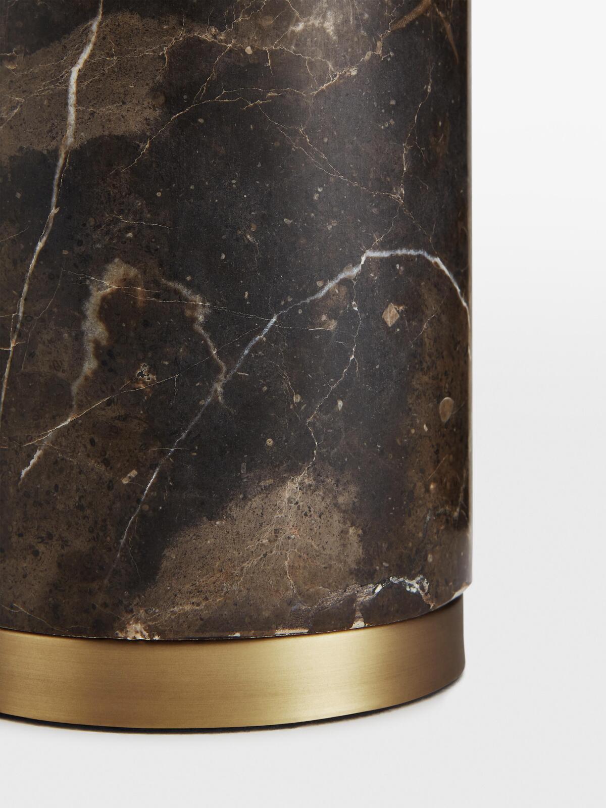 Remi Stone Table Lamp, Brown, US - Soho Home