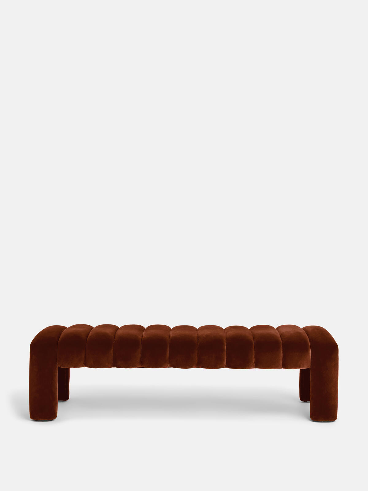 Willis Bench, Velvet, Rust - Soho Home