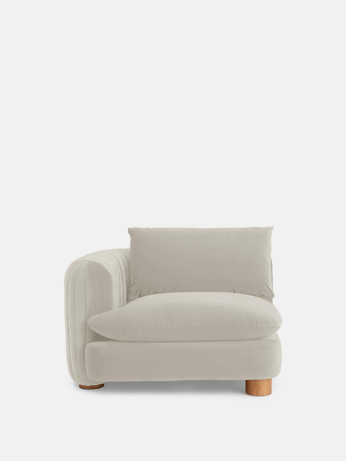 Vivienne Modular Sofa, Three Seater, Velvet Porcelain - Soho Home
