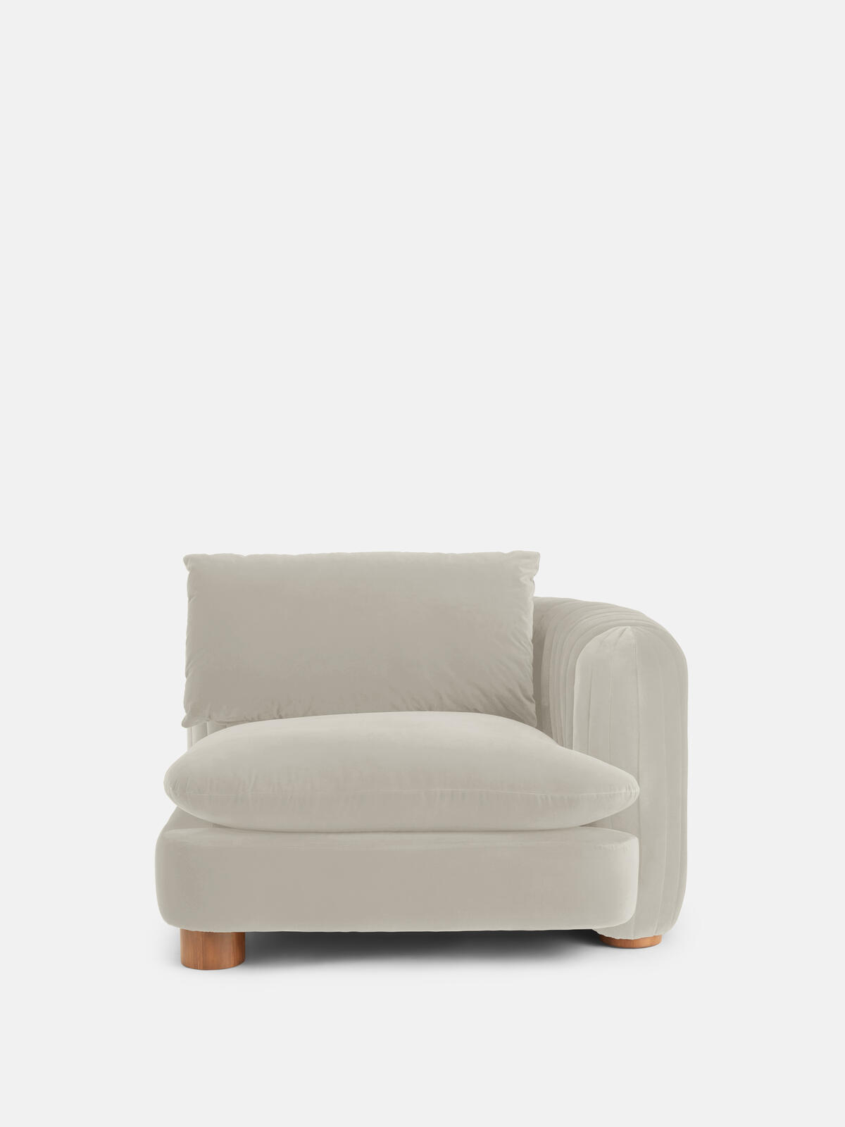 Vivienne Modular Sofa, Three Seater, Velvet Porcelain - Soho Home