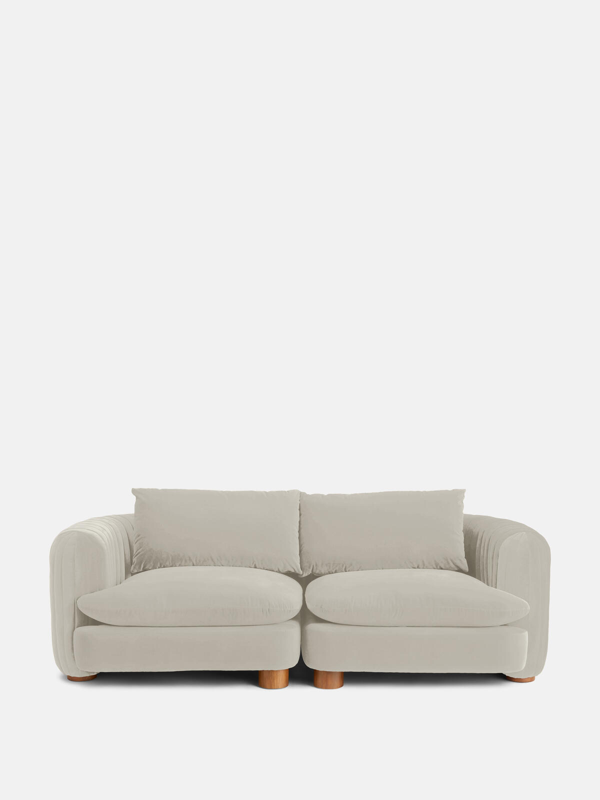 Vivienne Modular Sofa, Three Seater, Velvet Porcelain - Soho Home