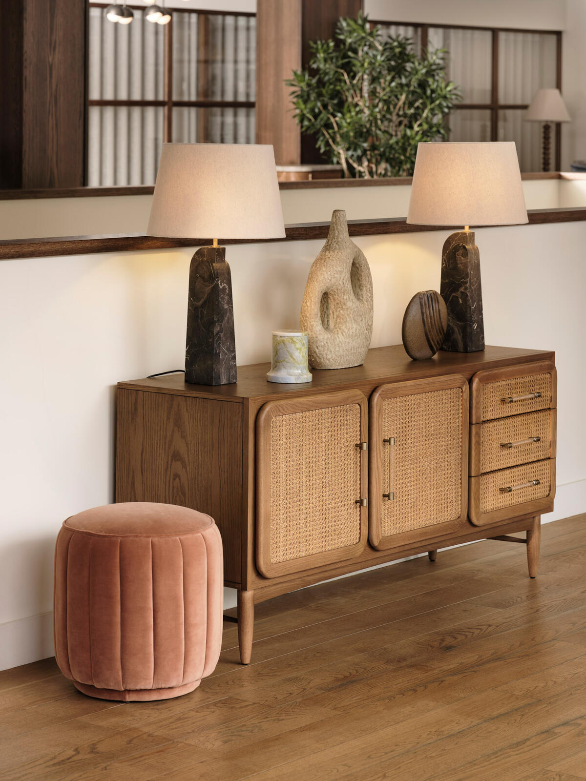 Oscar Cane & Oak Sideboard - Soho Home