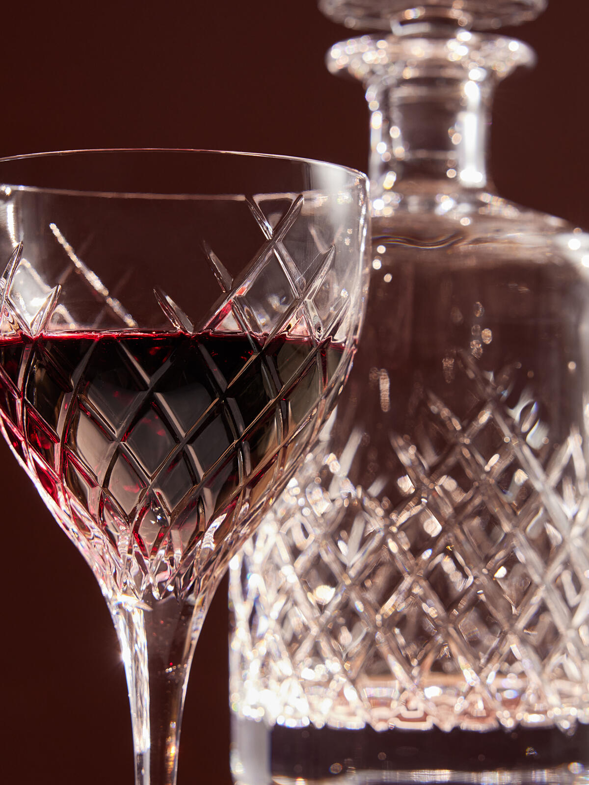 Barwell Cut Crystal Red Wine Glass, Set of Four - Soho Home