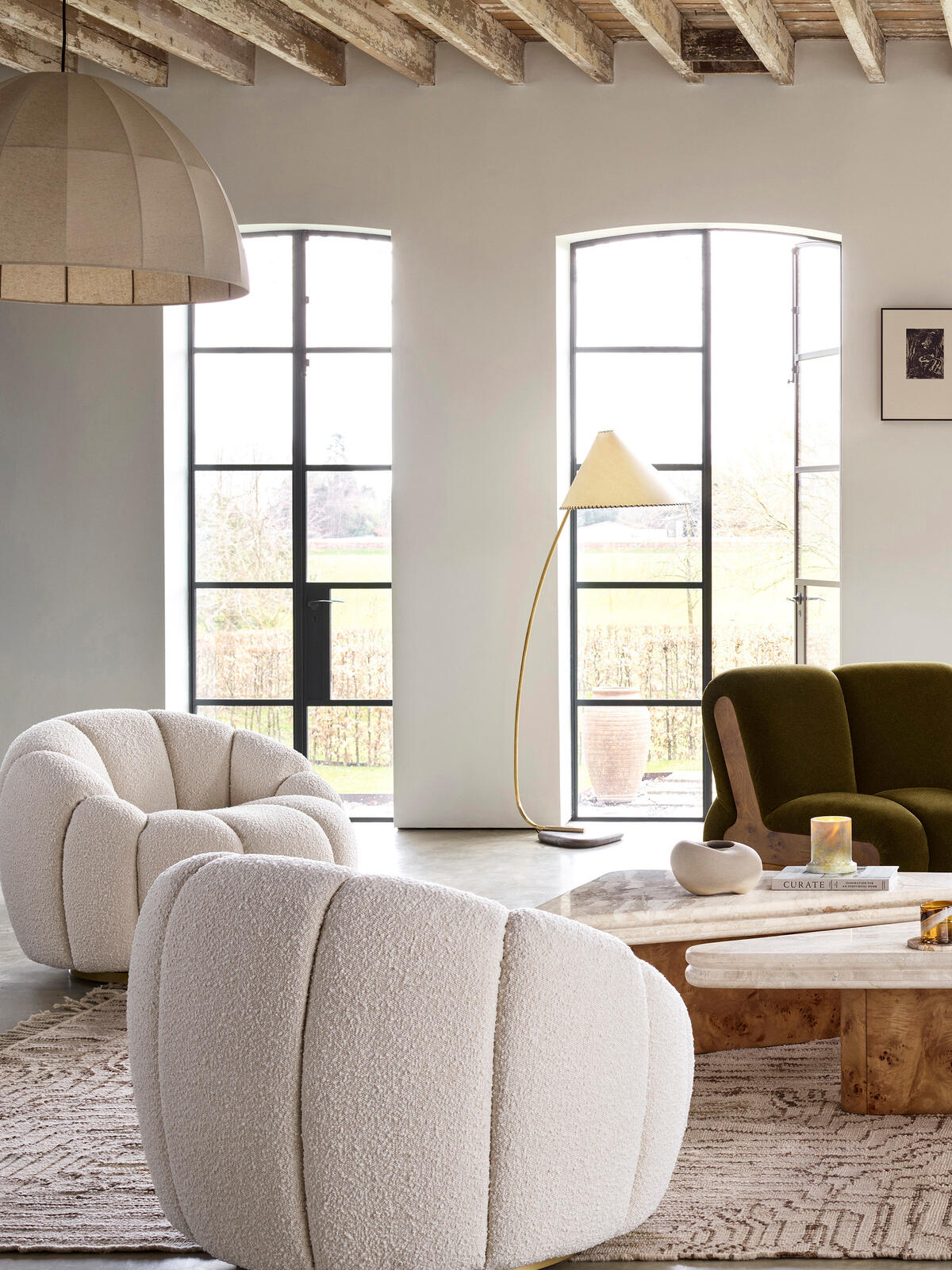 Garret Armchair, Boucle, Natural, US - Soho Home