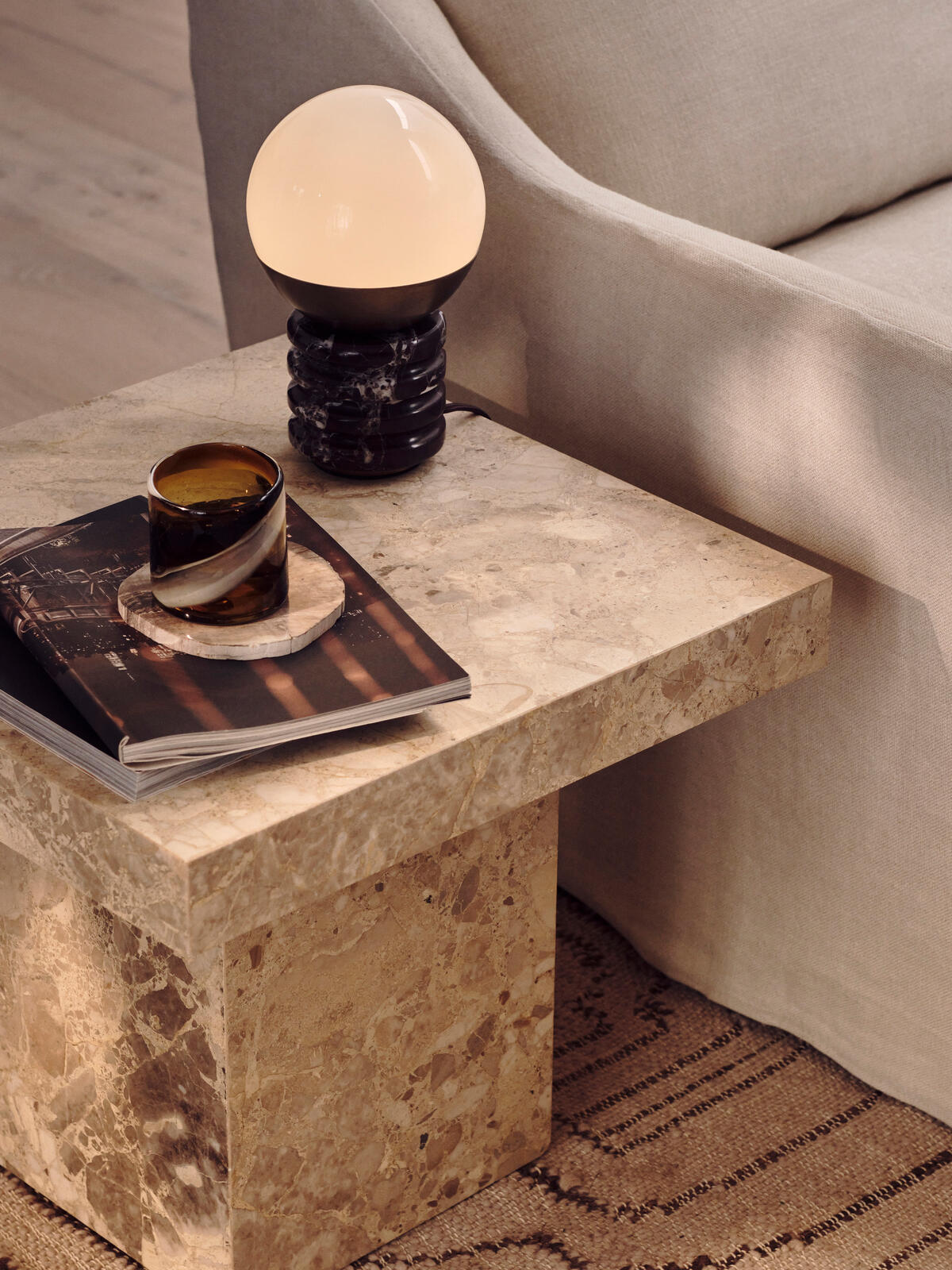 Balfern Petrified Wood Coasters, White, Set of Four - Soho Home