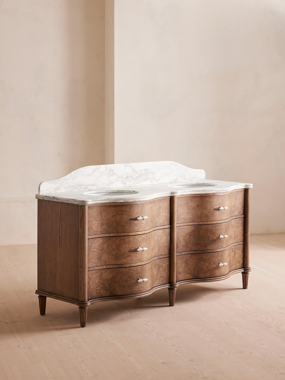 Valerie Double Vanity, Arabescato Marble - Soho Home