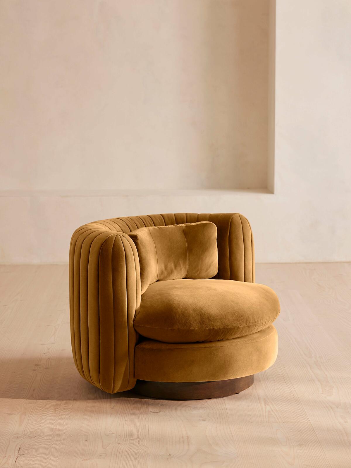 Vivienne Armchair, Velvet, Mustard - Soho Home