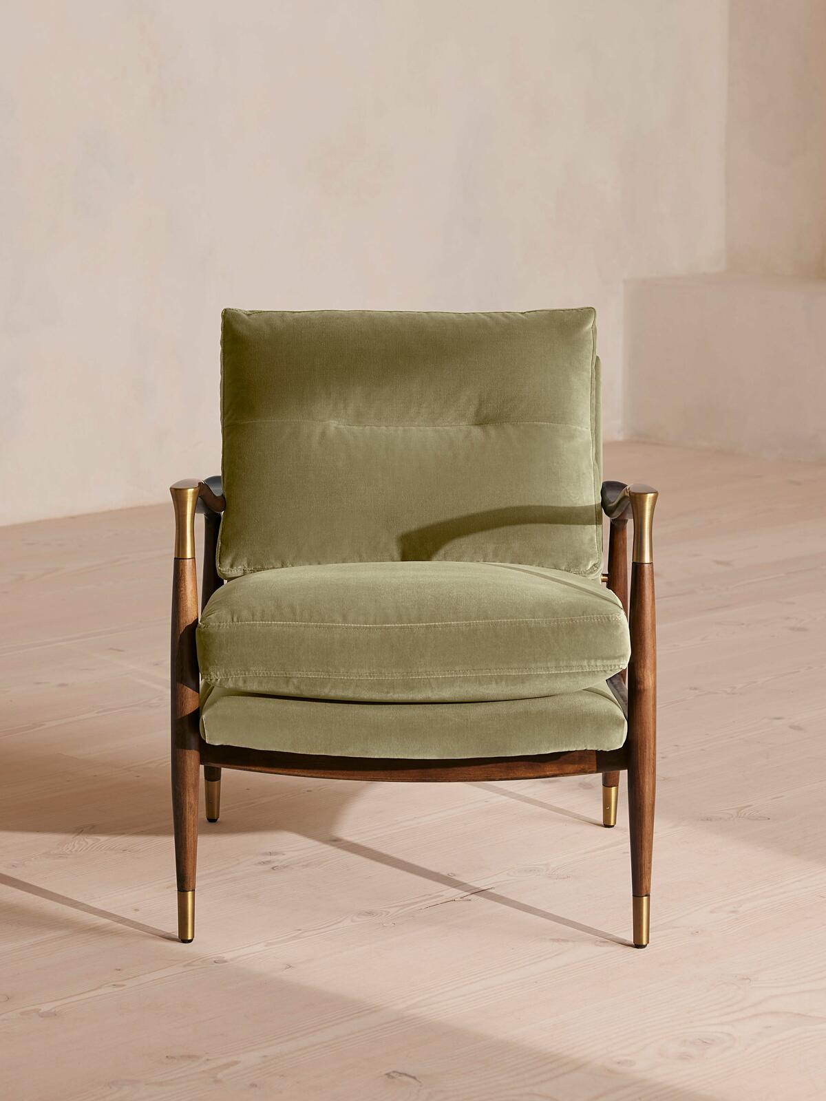Theodore Armchair, Velvet, Lichen - Soho Home