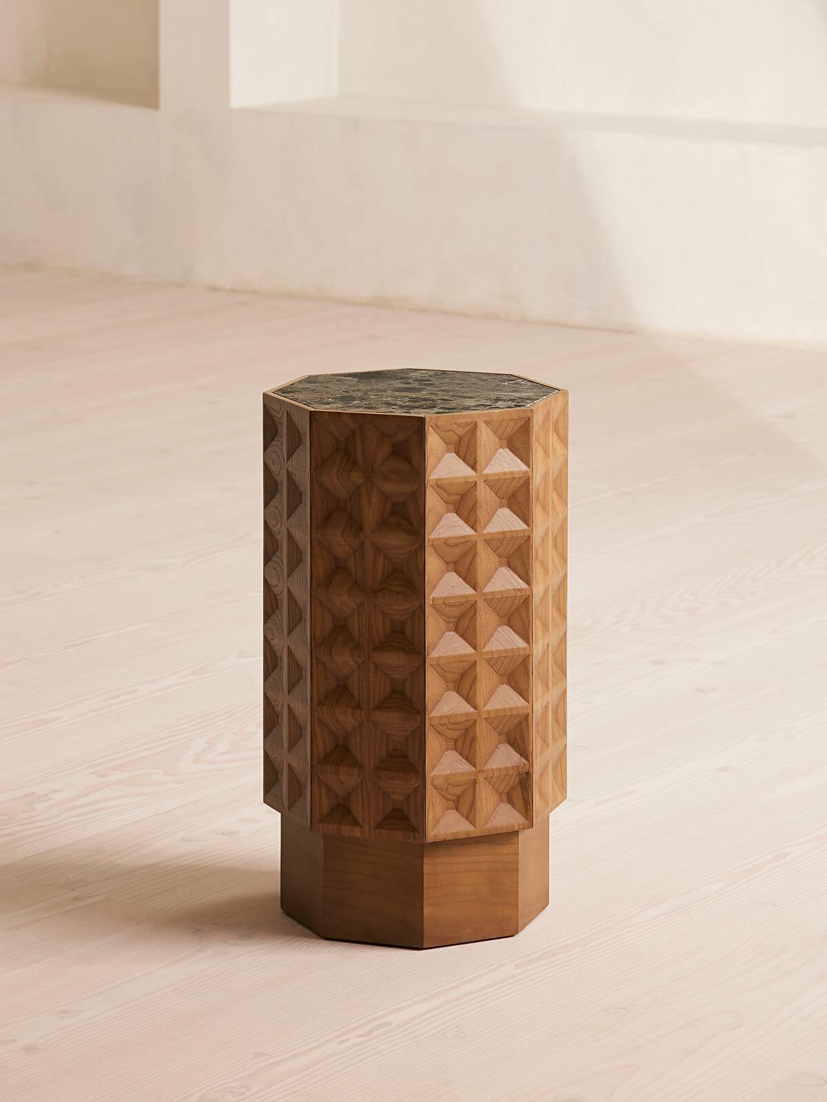 Dante Side Table, Dark Emperador Marble - Soho Home