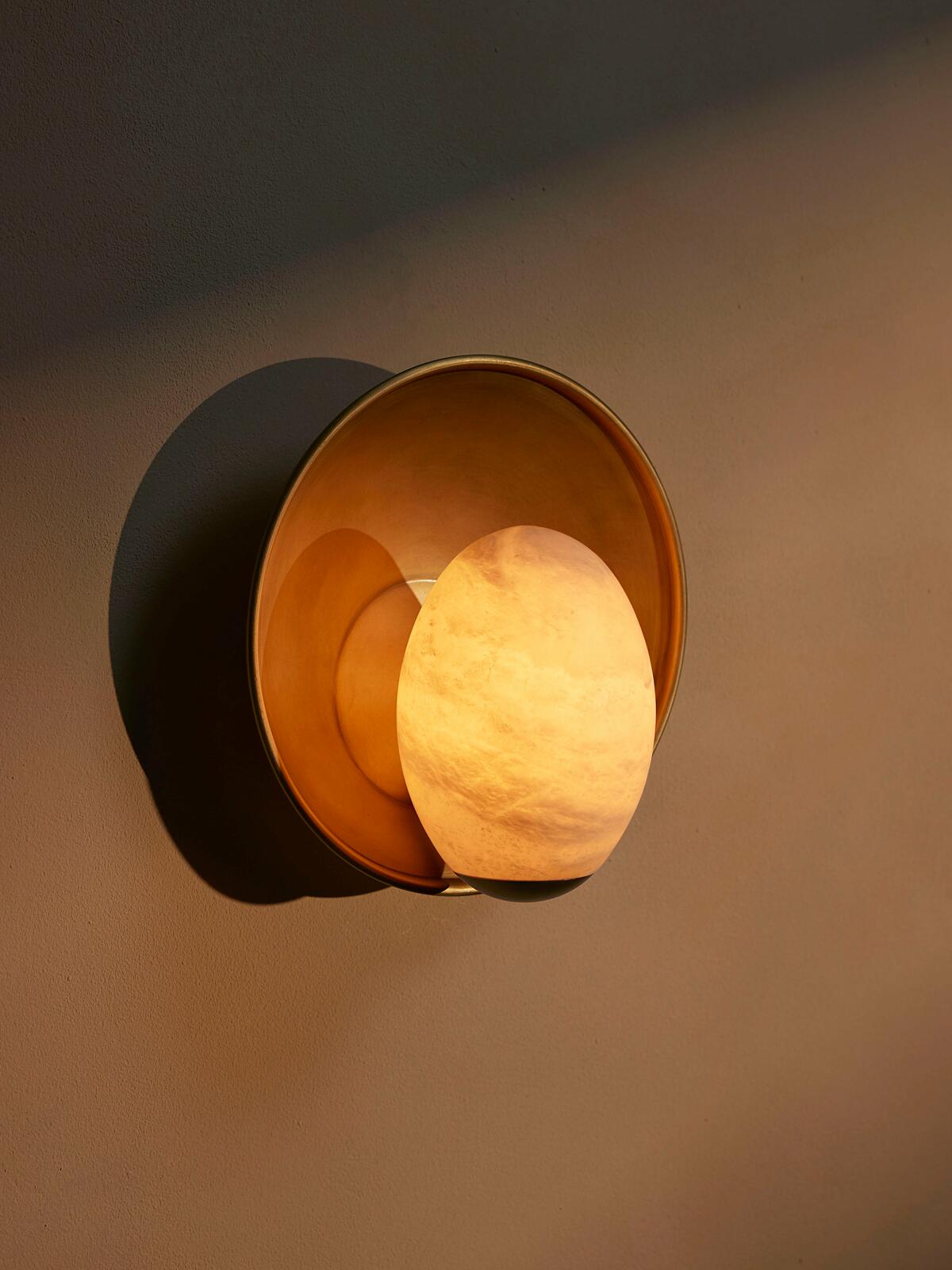 Avena Wall Light, Alabaster Globe, US - Soho Home