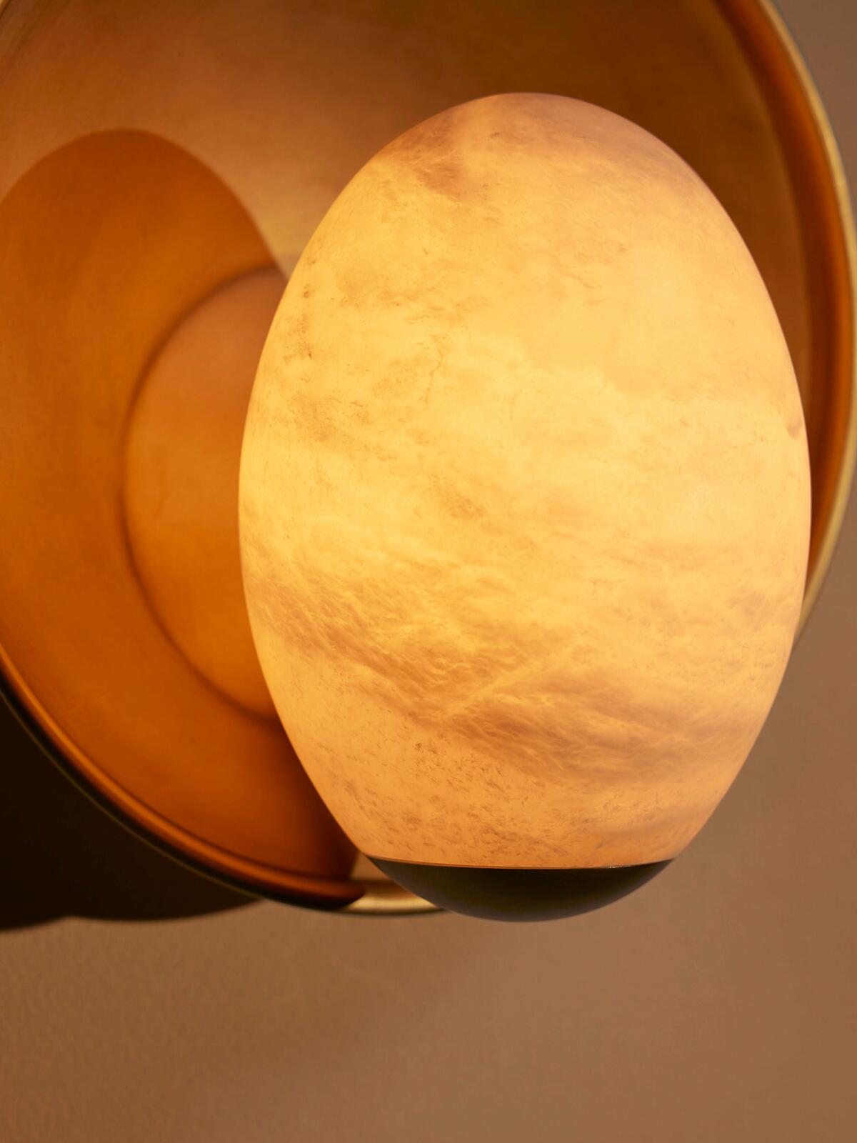 Avena Wall Light, Alabaster Globe, US - Soho Home