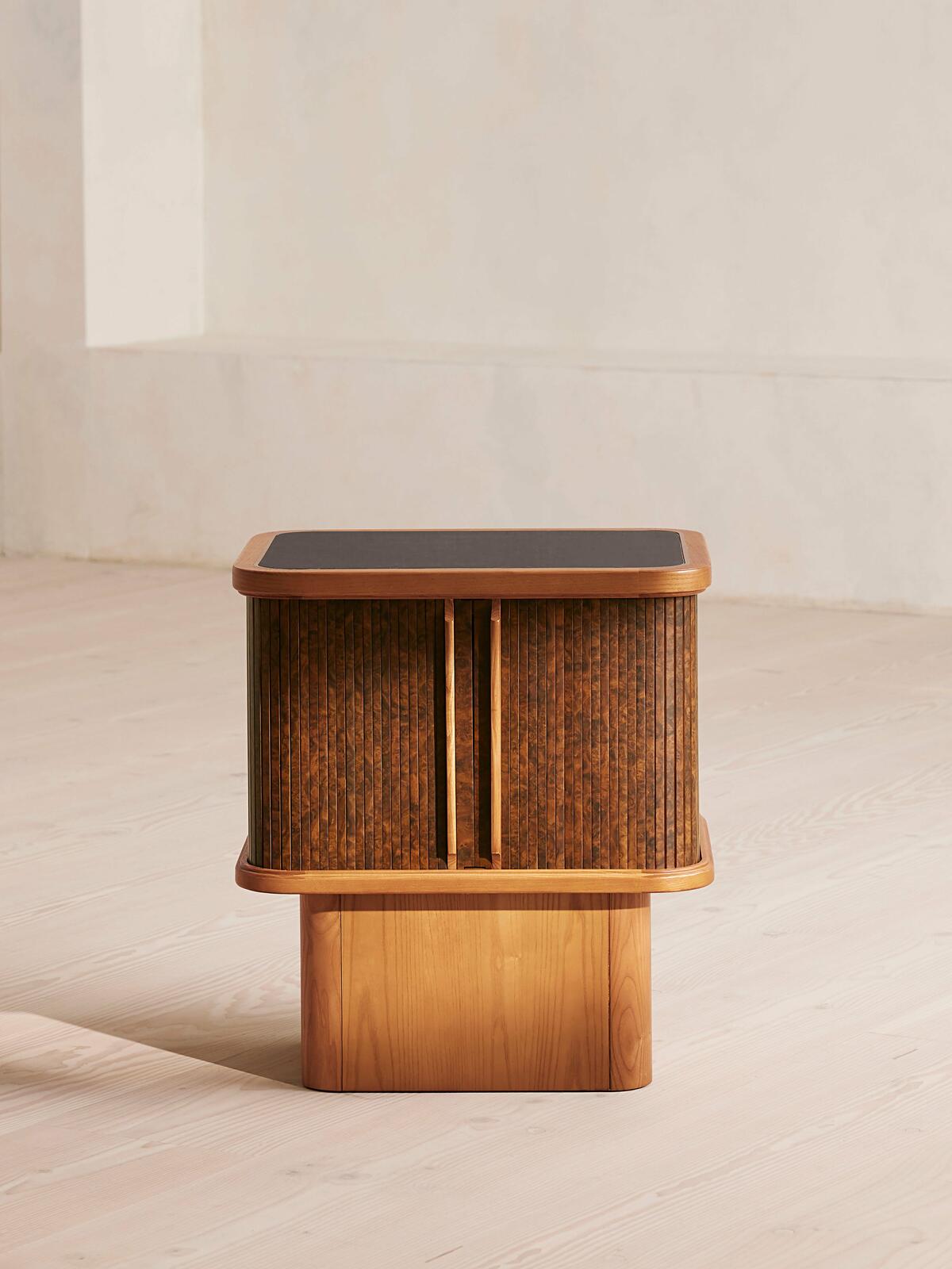 Micah Bedside Table, Walnut Burl - Soho Home