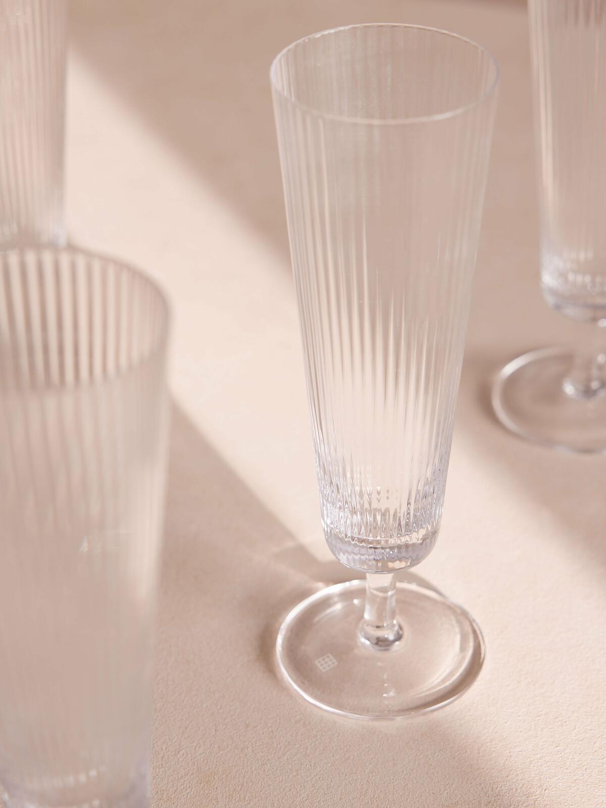 Fluted Ribbed Glass Champagne Flute | Clear Glass - Soho Home
