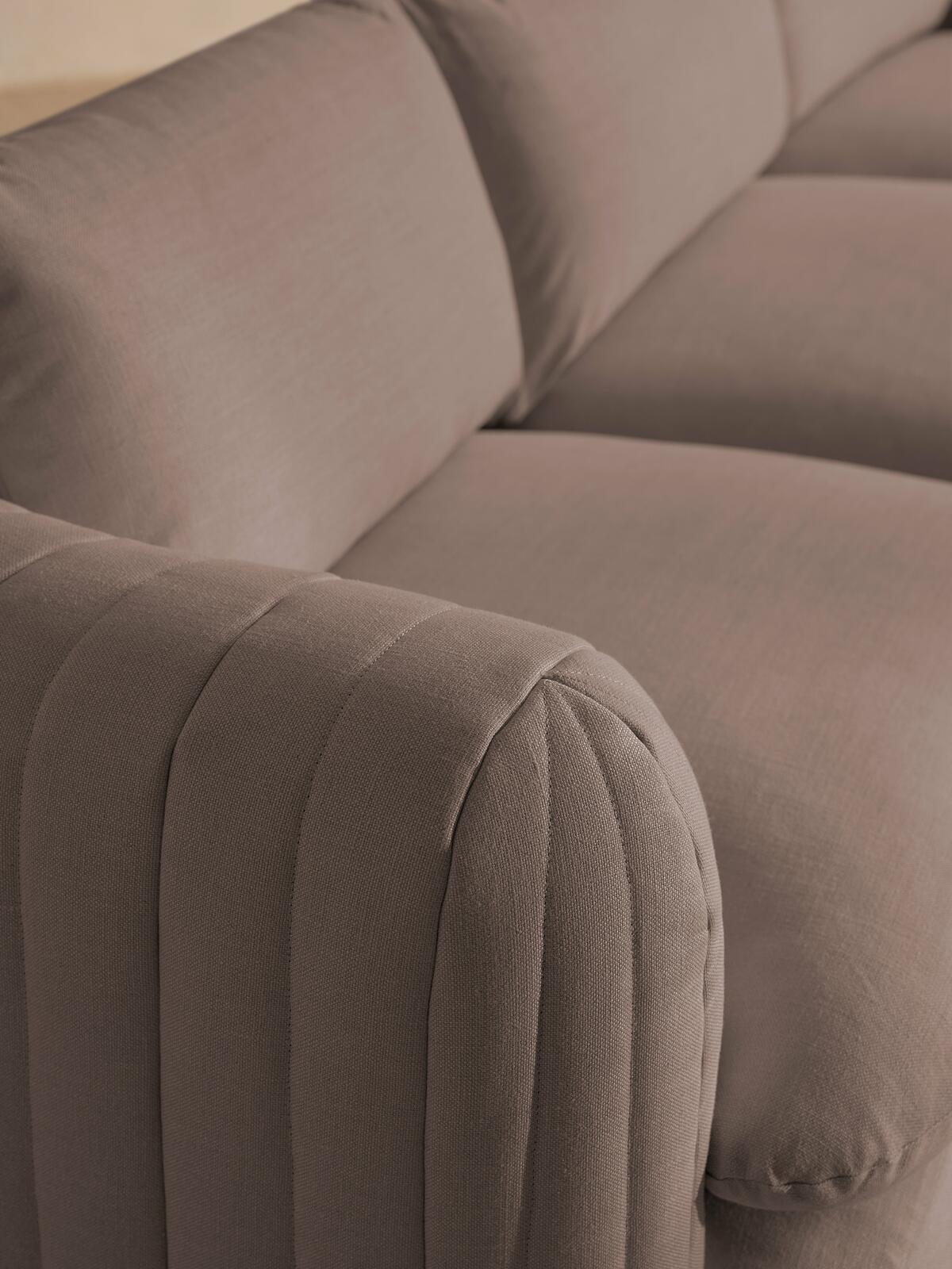 Vivienne Modular Sofa, Four Seater, Linen, Mushroom - Soho Home