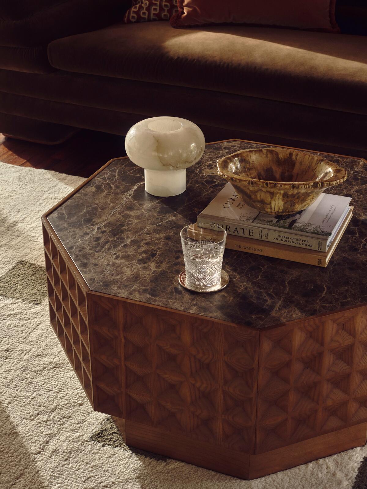 Dante Coffee Table, Dark Emperador Marble - Soho Home