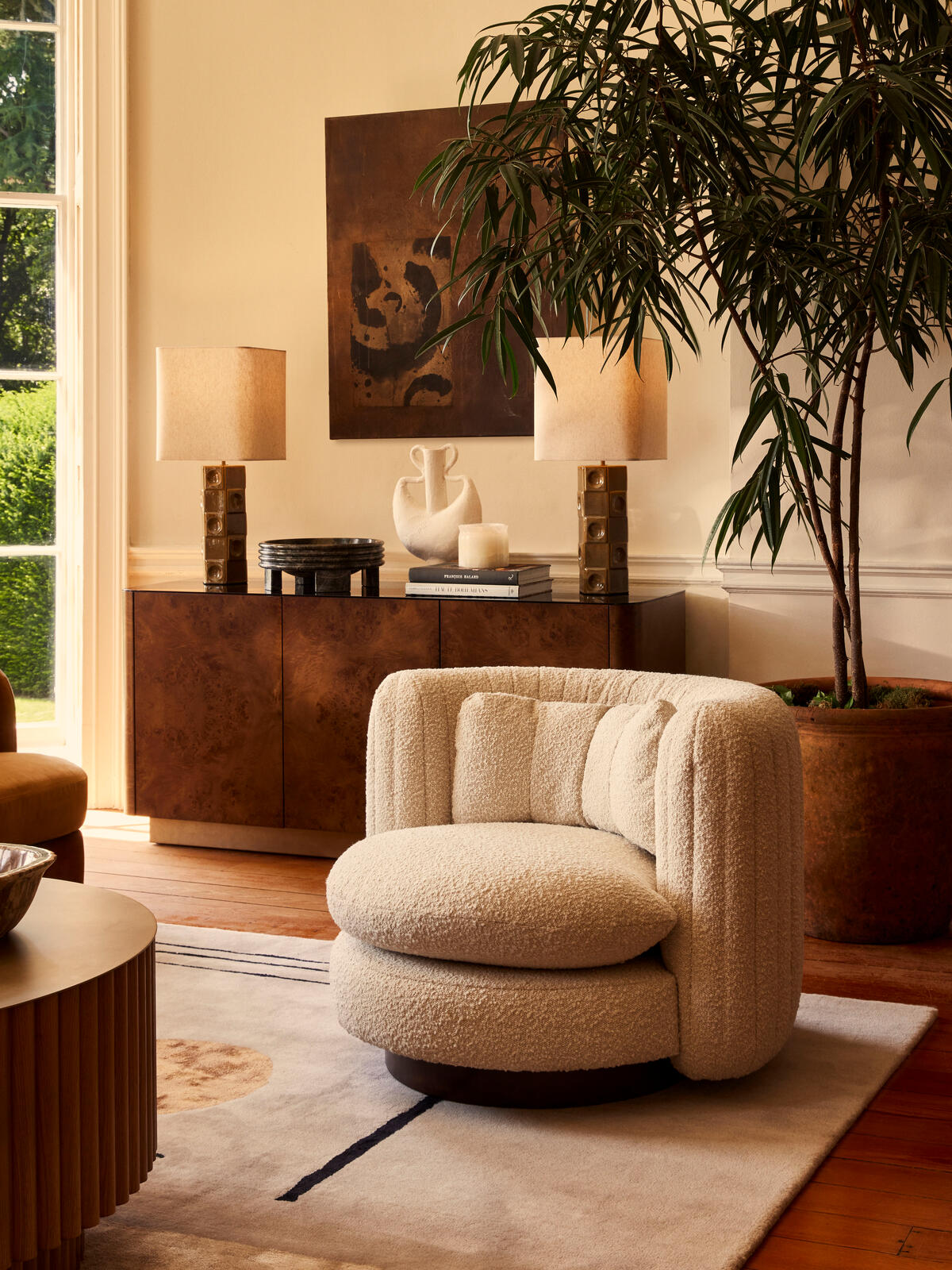 Vivienne Armchair, Boucle, Natural - Soho Home