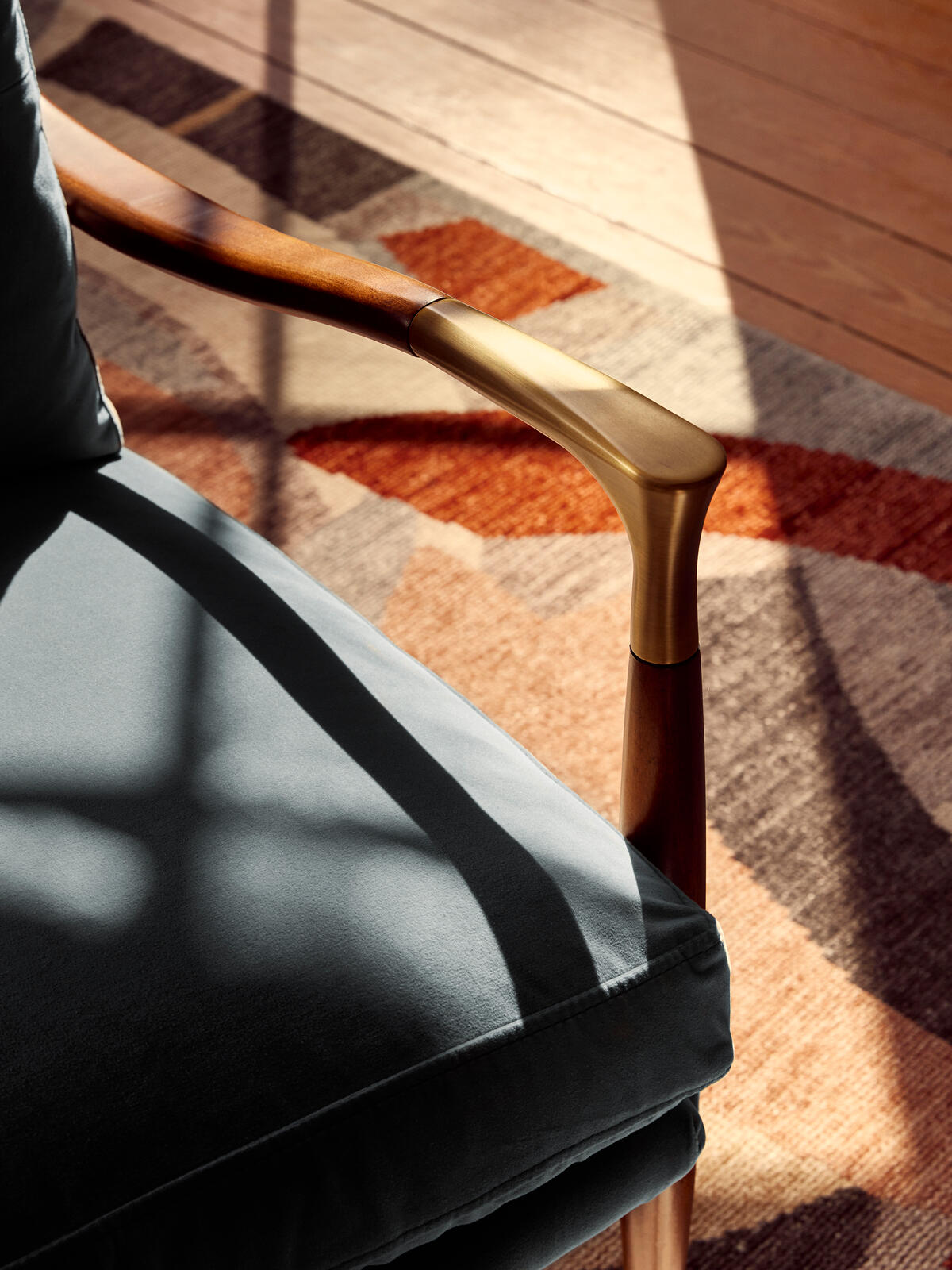 Theodore Armchair, Velvet, Grey Blue - Soho Home