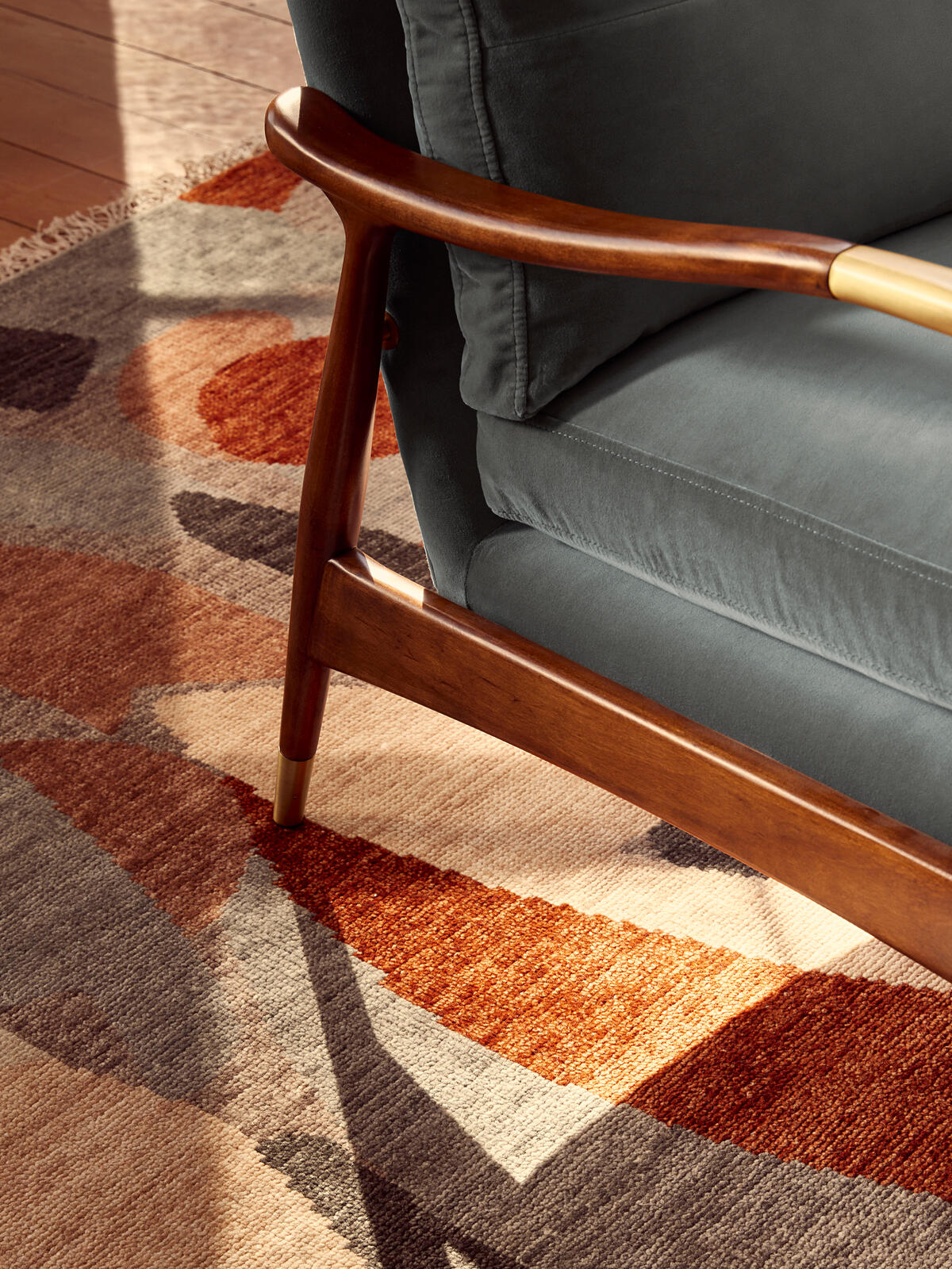 Theodore Armchair, Velvet, Grey Blue - Soho Home