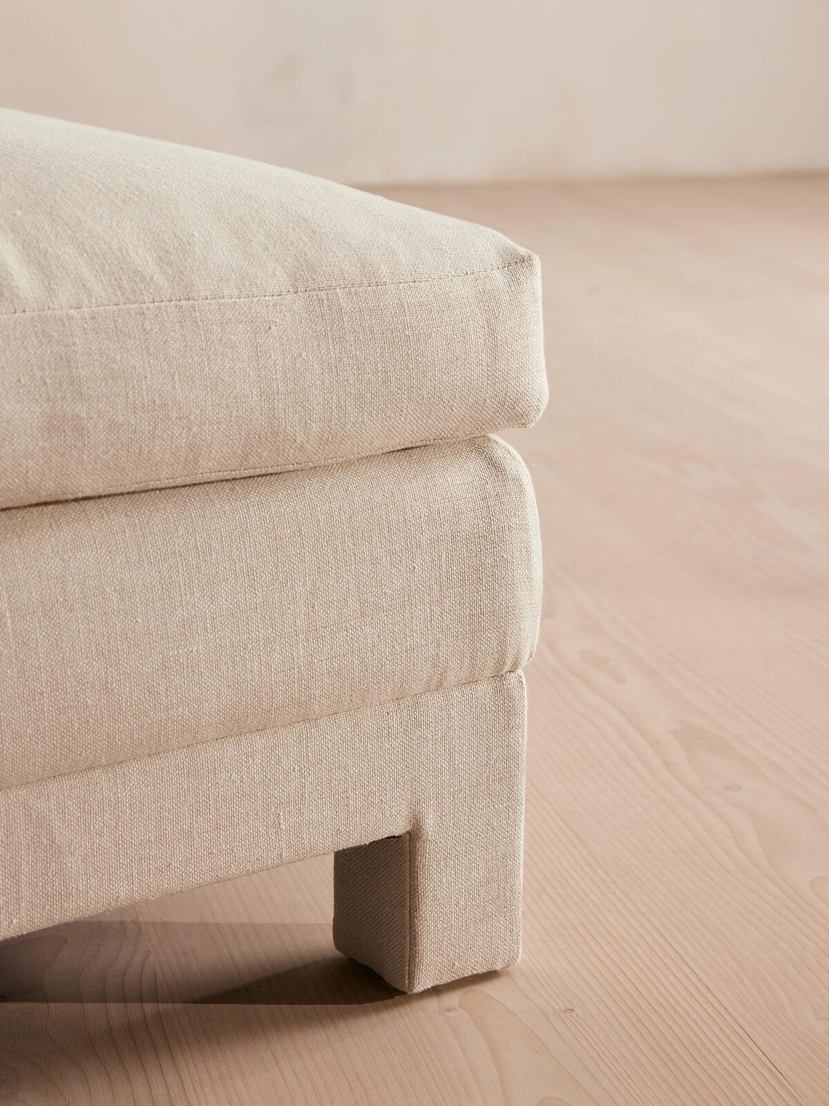 Ashford Ottoman, Linen, Bisque - Soho Home