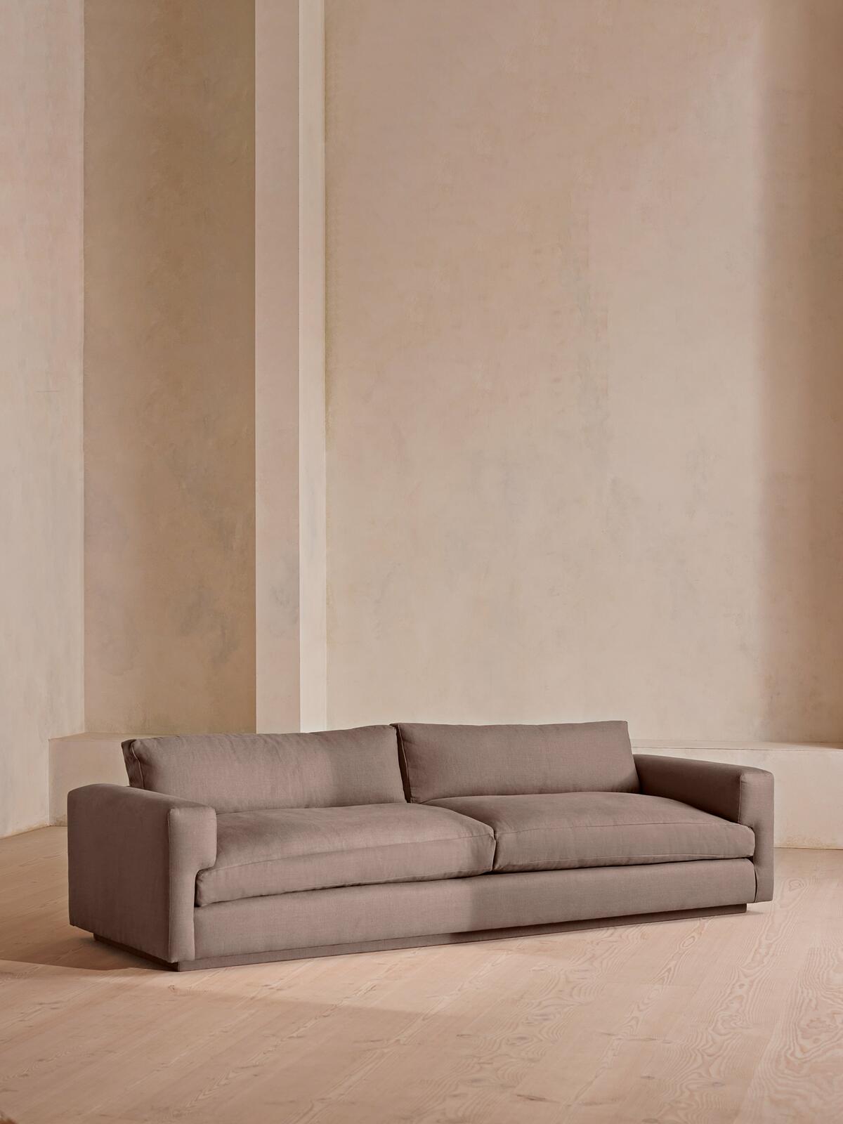 Mossley Four Seater Sofa, Linen, Mushroom - Soho Home