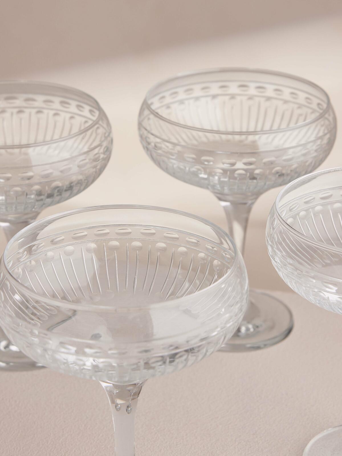 Etched Coupe, Set of Four - Soho Home