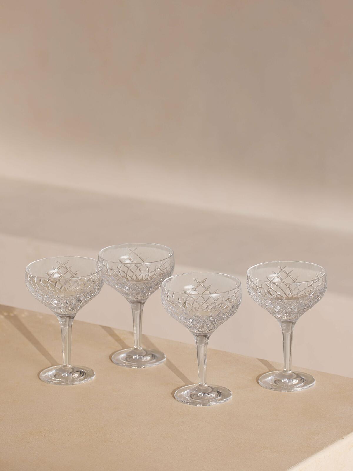 Barwell Cut Crystal Champagne Coupe, Set of Four - Soho Home