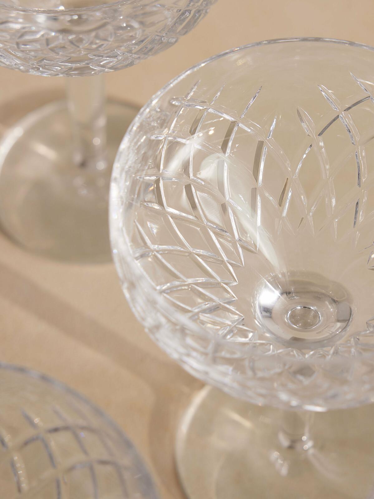 Barwell Cut Crystal Champagne Coupe, Set of Four - Soho Home