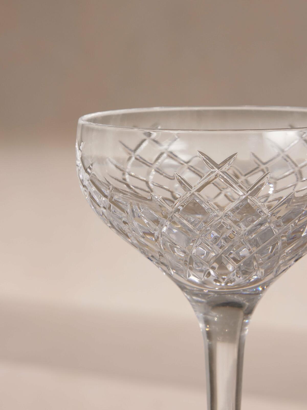 Barwell Cut Crystal Champagne Coupe, Set of Four - Soho Home