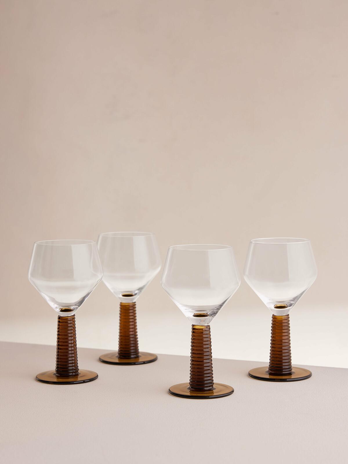 Bennett Wine Glass, Sepia, Set of Four - Soho Home