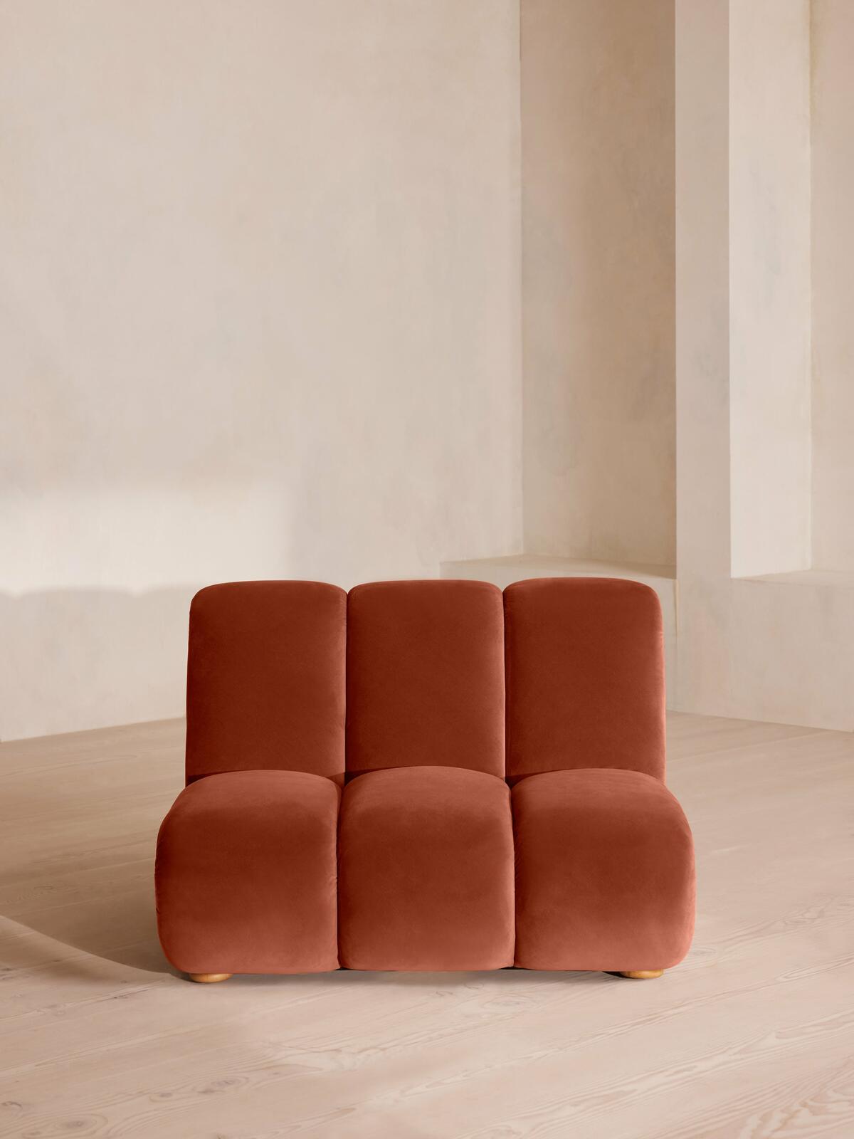 Noelle Modular Armchair, Velvet Rust - Soho Home