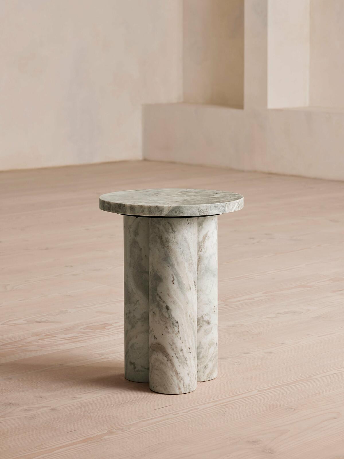 Tisbury Side Table, Terra Bianca Marble - Soho Home
